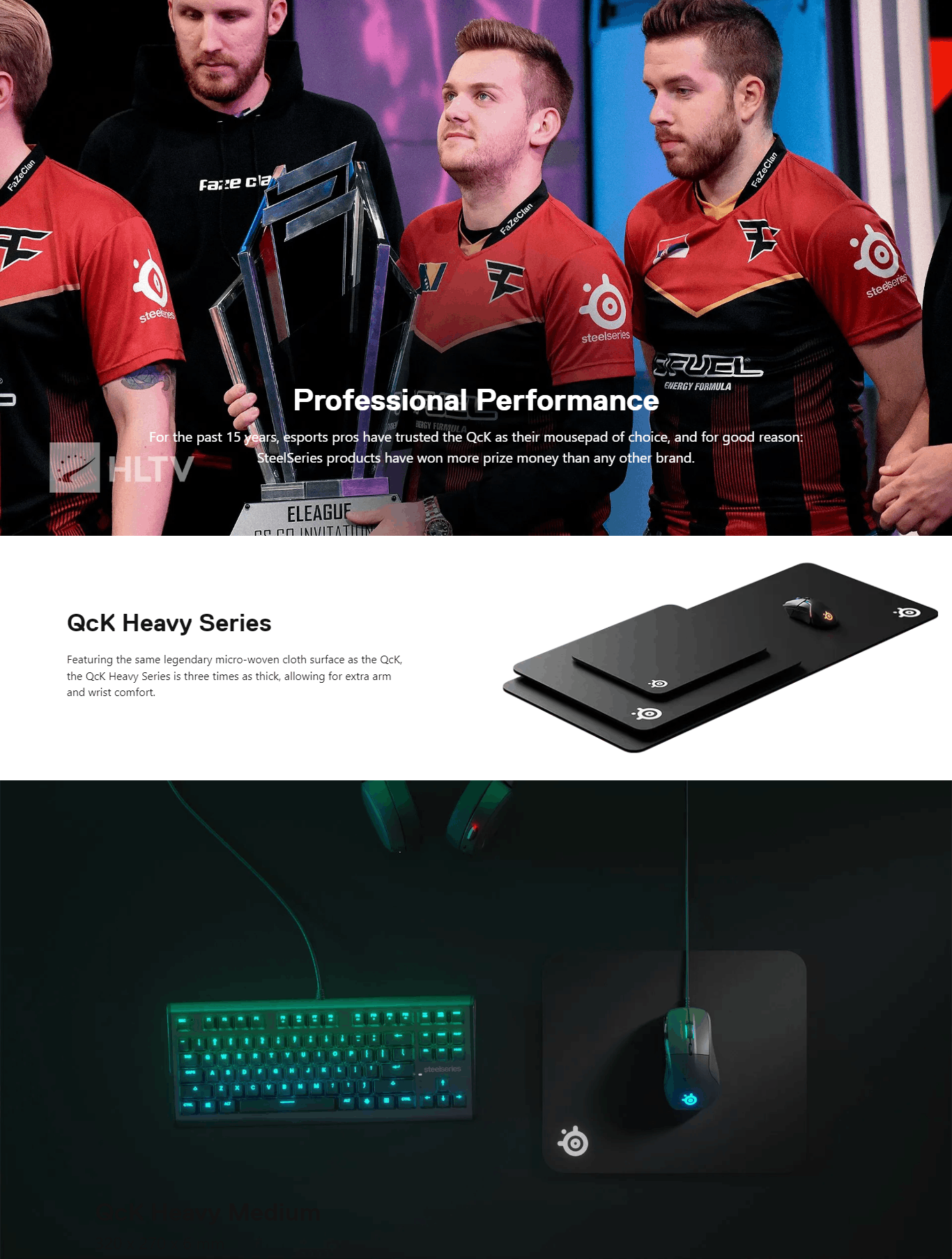 SteelSeries Qck Heavy Large/XXL Maximum Wrist Comfort Extra Thick Micro ...