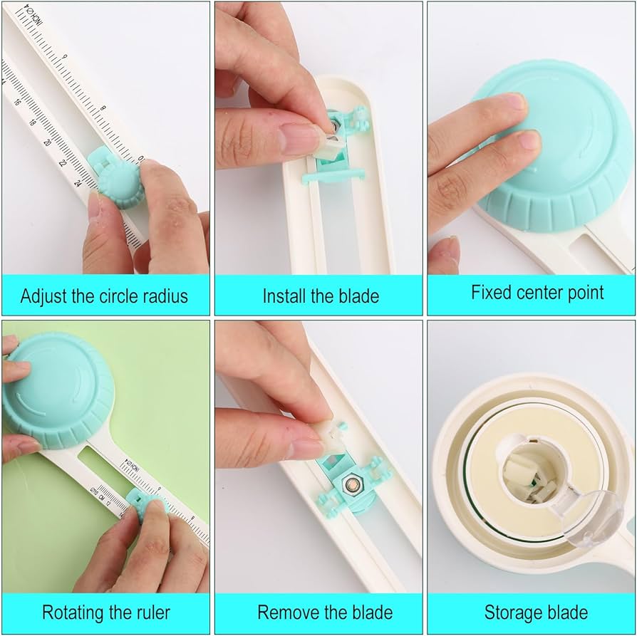 Adjustable 360 Compass Round Cutter Crafting Scrapbooking Cutter ...