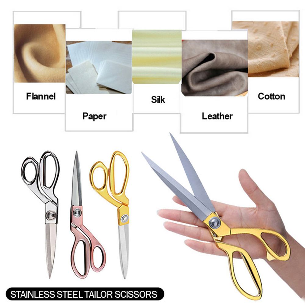 Professional Tailor Scissors Stainless Steel Fabric Cutting Silver ...