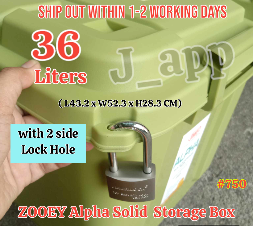(36 Liters) Zooey Alpha Box/ solid storage box with wheels and lock ...