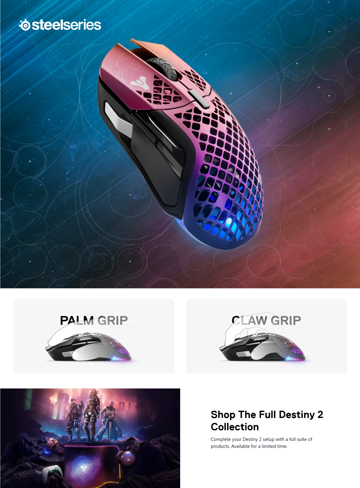 SteelSeries Destiny 2: Lightfall Edition Aerox 5 Wireless Gaming Mouse ...