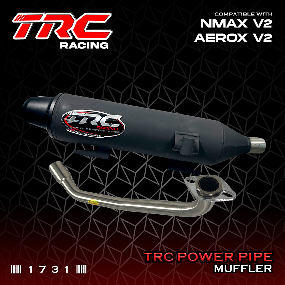 TRC Racing NMAX V2 / AEROX V2 Power Pipe Muffler Exhaust with Removable ...