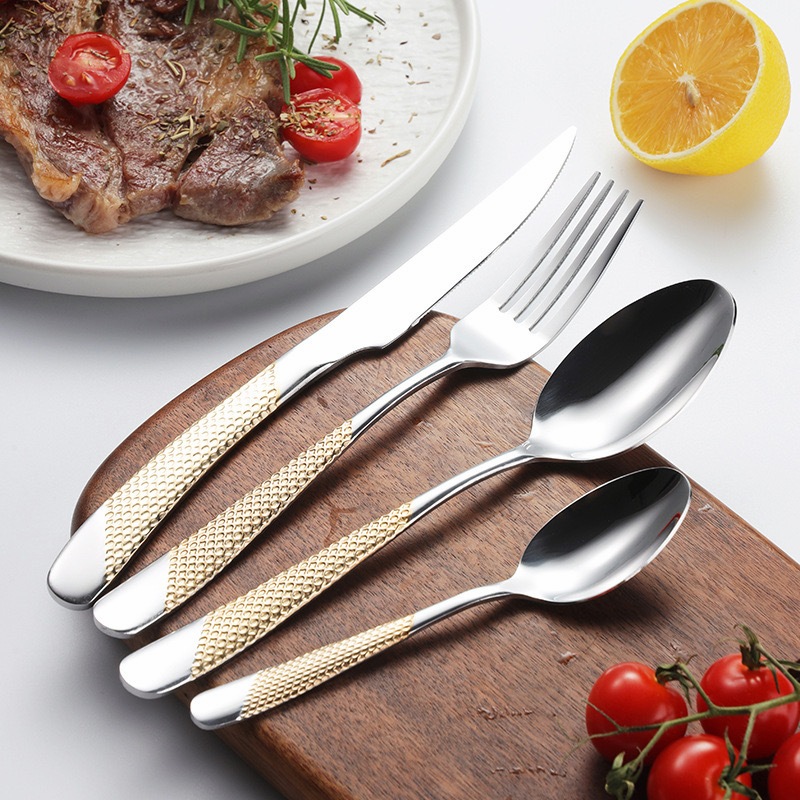 Kitchen Tableware Cutlery Stainless Steel Luxury Dinnerware Fork Spoon ...