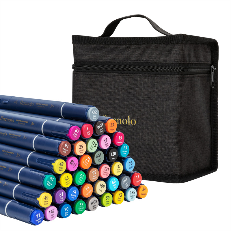 Finenolo by Deli Marker Pen 30/40/60/80 Colors Alcoholic Marker School ...