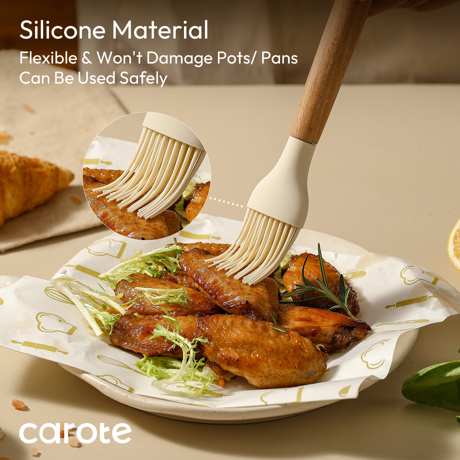 CAROTE Kitchen Tools Set, 9 Pieces, Silicone Cookware Set, High Heat ...