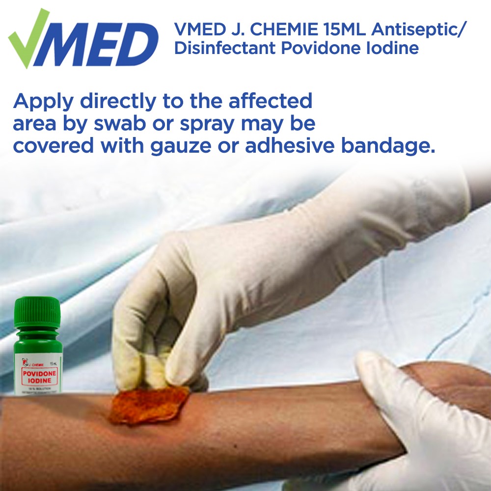 VMED J. Chemie Povidone Iodine 10% Antiseptic | Betadine Skin Cleanser ...