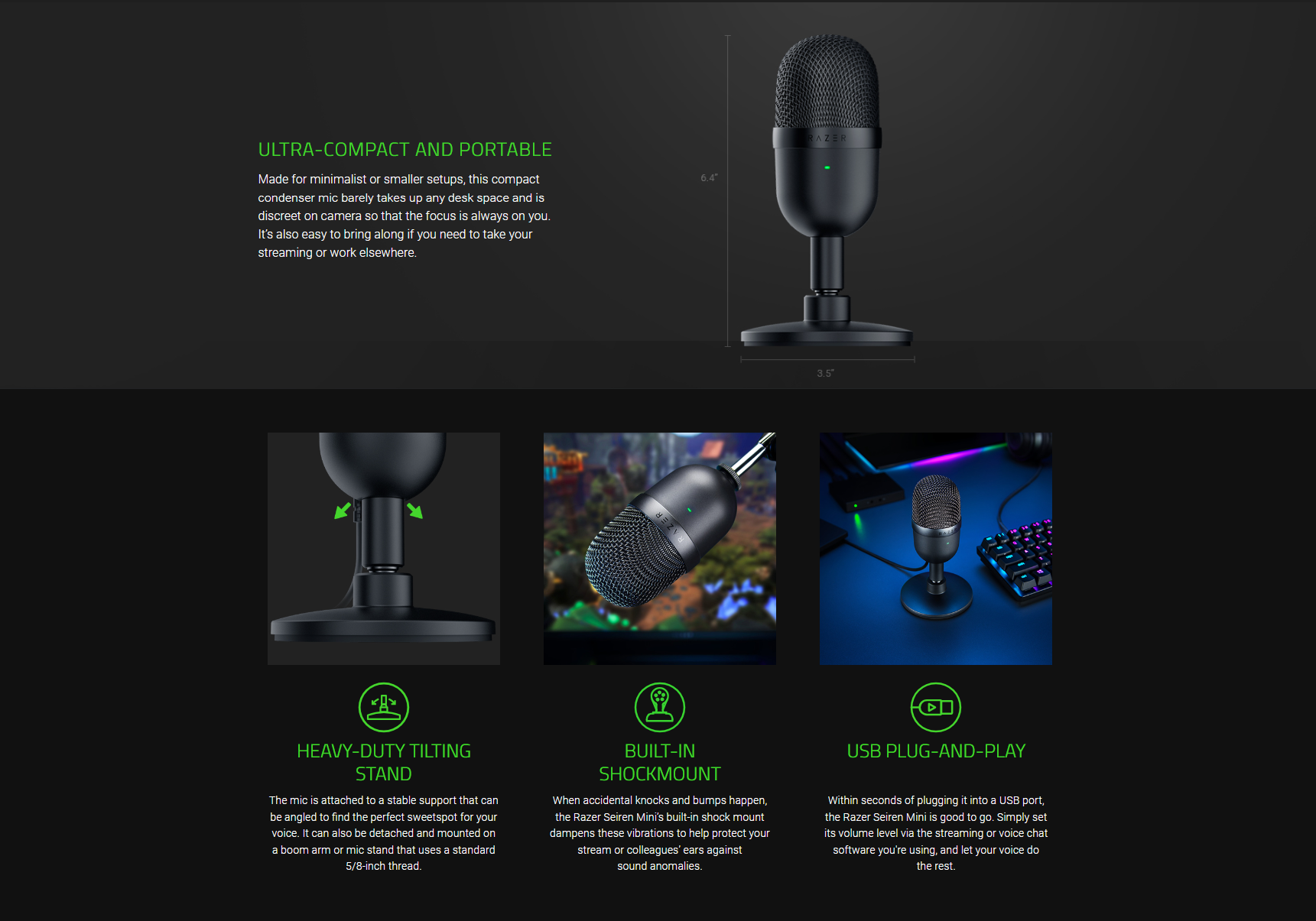 Razer Seiren Mini Ultra-Compact Condenser Microphone (Mercury) | Shopee ...