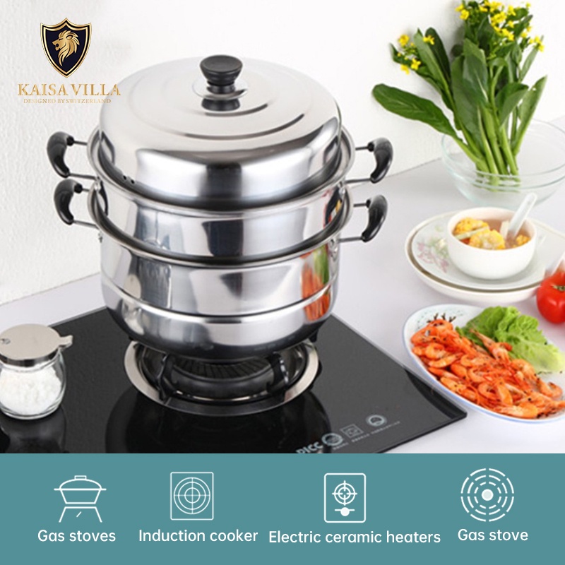 Kaisa Villa steamer 3 layer stainless food steamer stainless steamer 3 ...