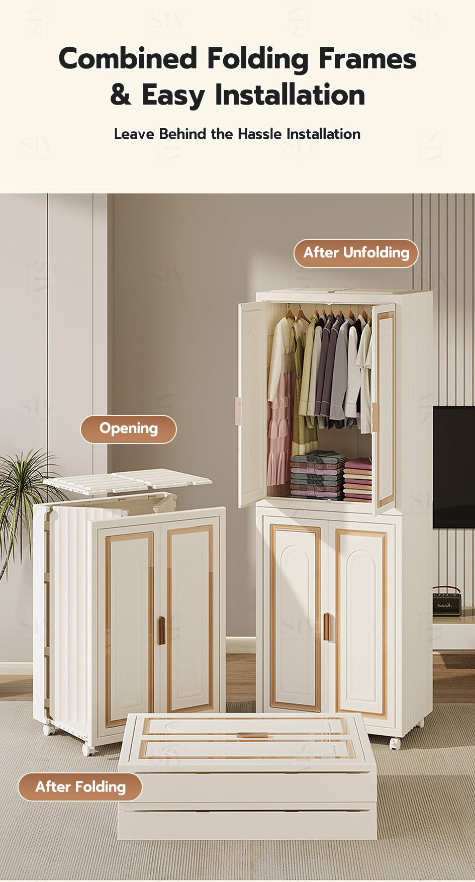 【Jumbo Size】SIV Plastic Cabinet Clothes Storage Wardrobe Cabinet ...
