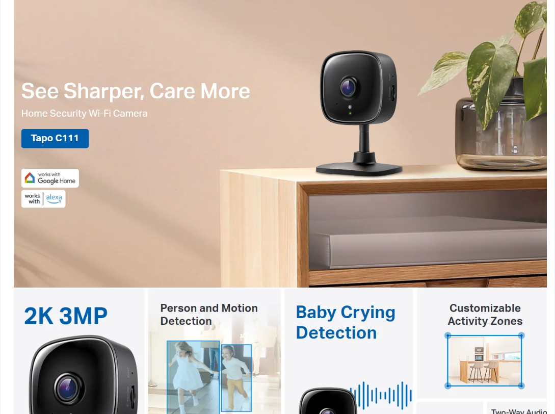 TP-Link Tapo C111 3MP Wi-Fi Security Camera with Night Vision | Shopee ...