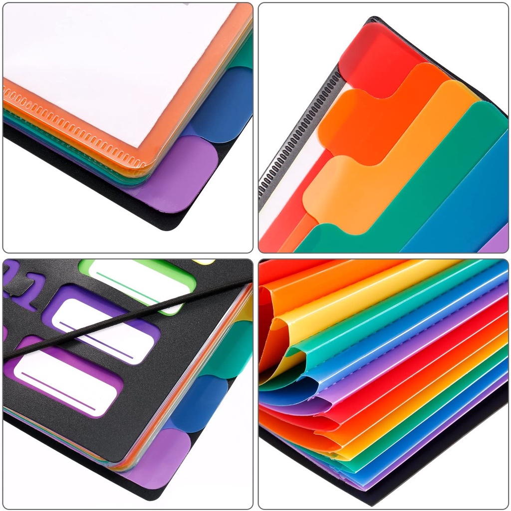 Expanding File Organizer 12 Pockets Accordion Folders A4 Letter Size ...