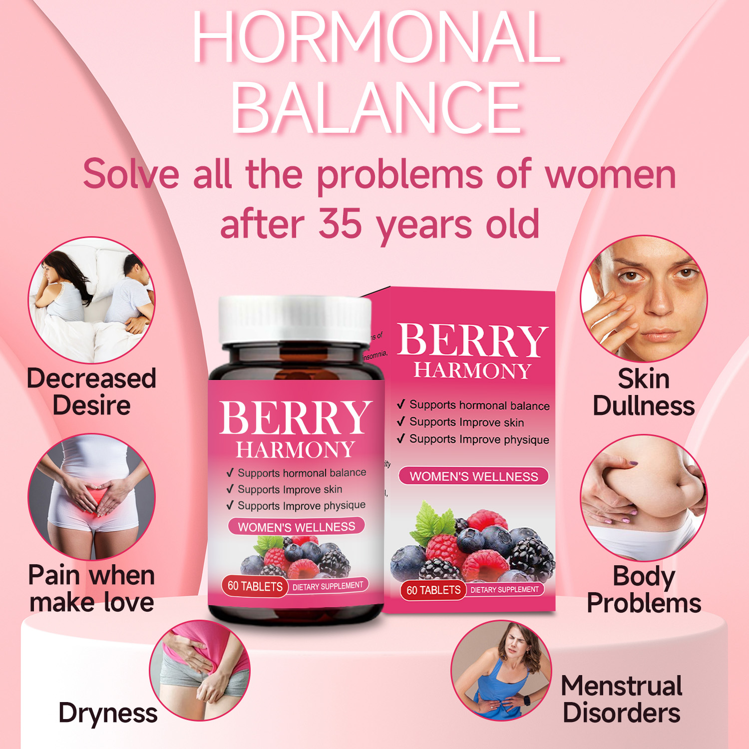 Softher Berry Harmony Tablets for Hormonal Balance Women Wellness ...