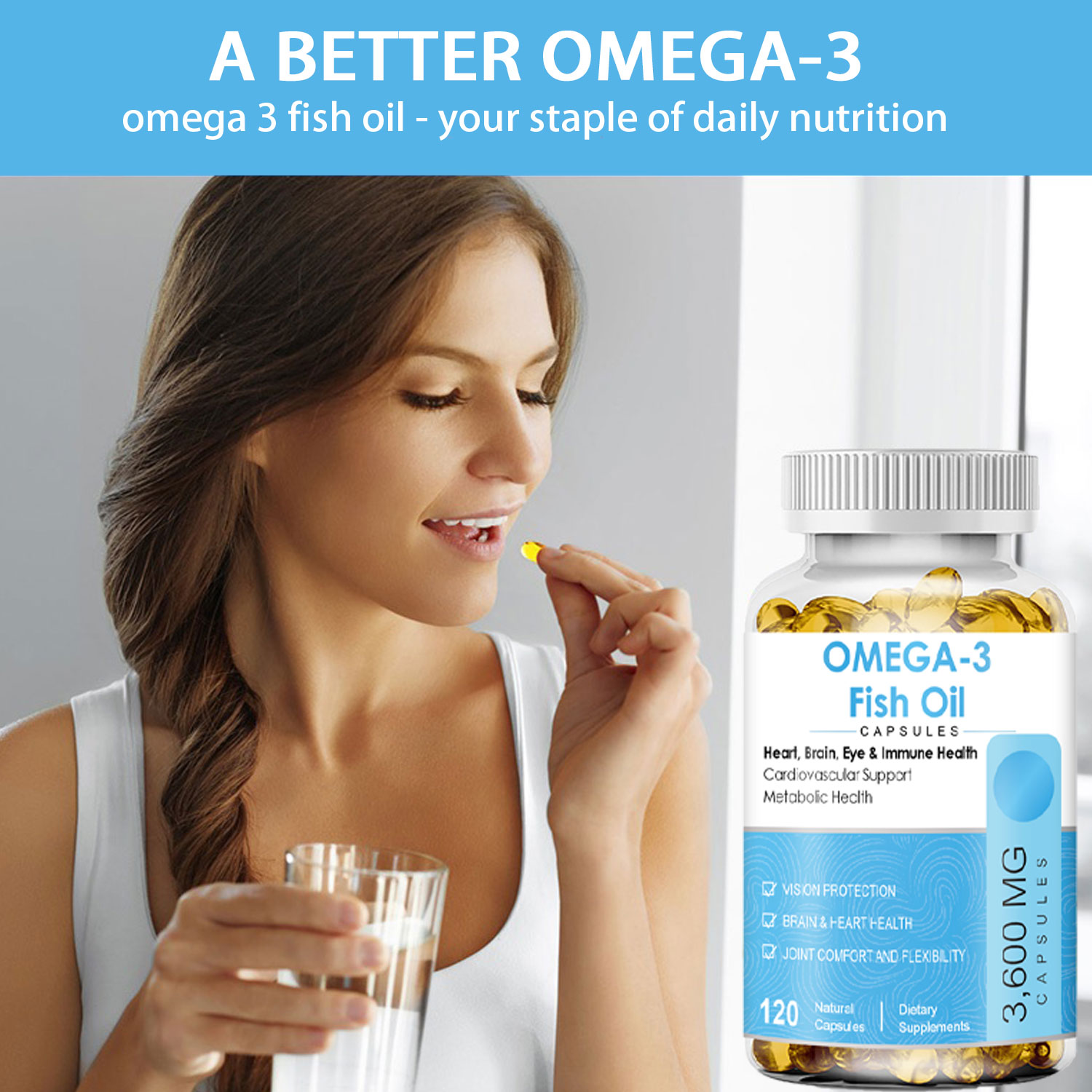 Softher Fish Oil Omega 3 Softgels with EPA & DHA Supports Brain & Heart ...