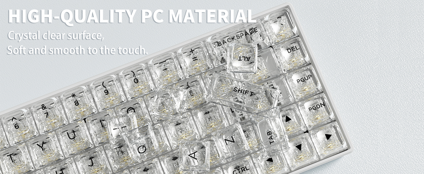 Transparent Keycaps 155 Keys NSA Profile Backlight PC Material for 61 ...
