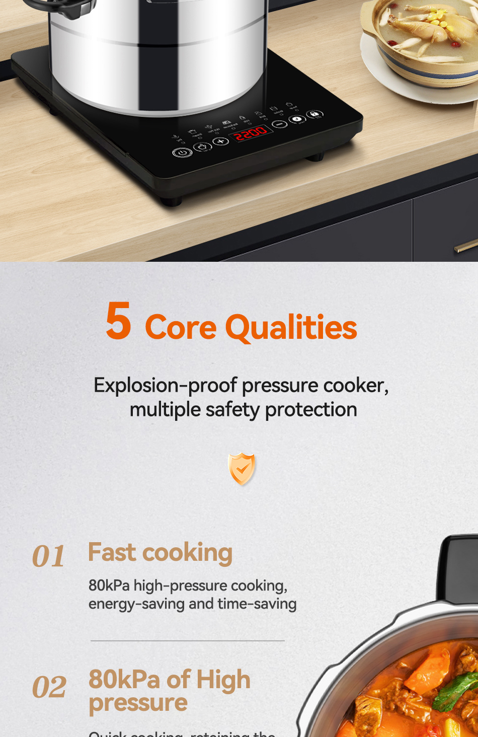 CES Pressure Cooker 3L, 4L, 5L, 7L 9L Domestic Gas/induction cooker ...