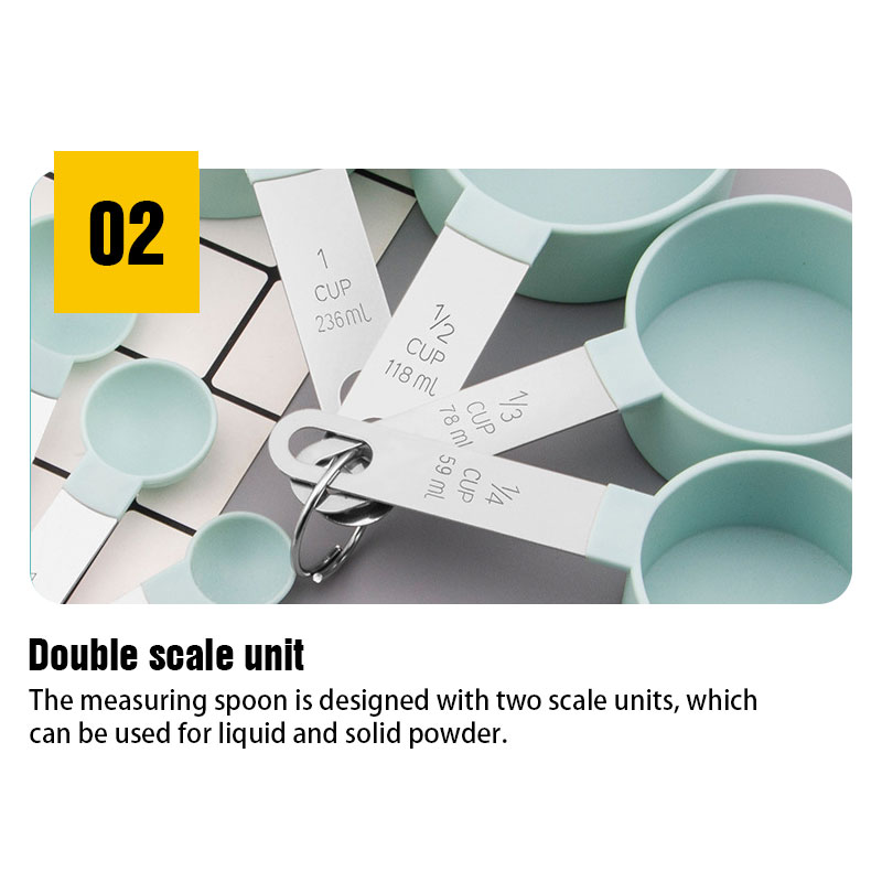 8PCS Stainless Steel Measuring Cups Kitchen Measuring Cup and Spoon Set ...