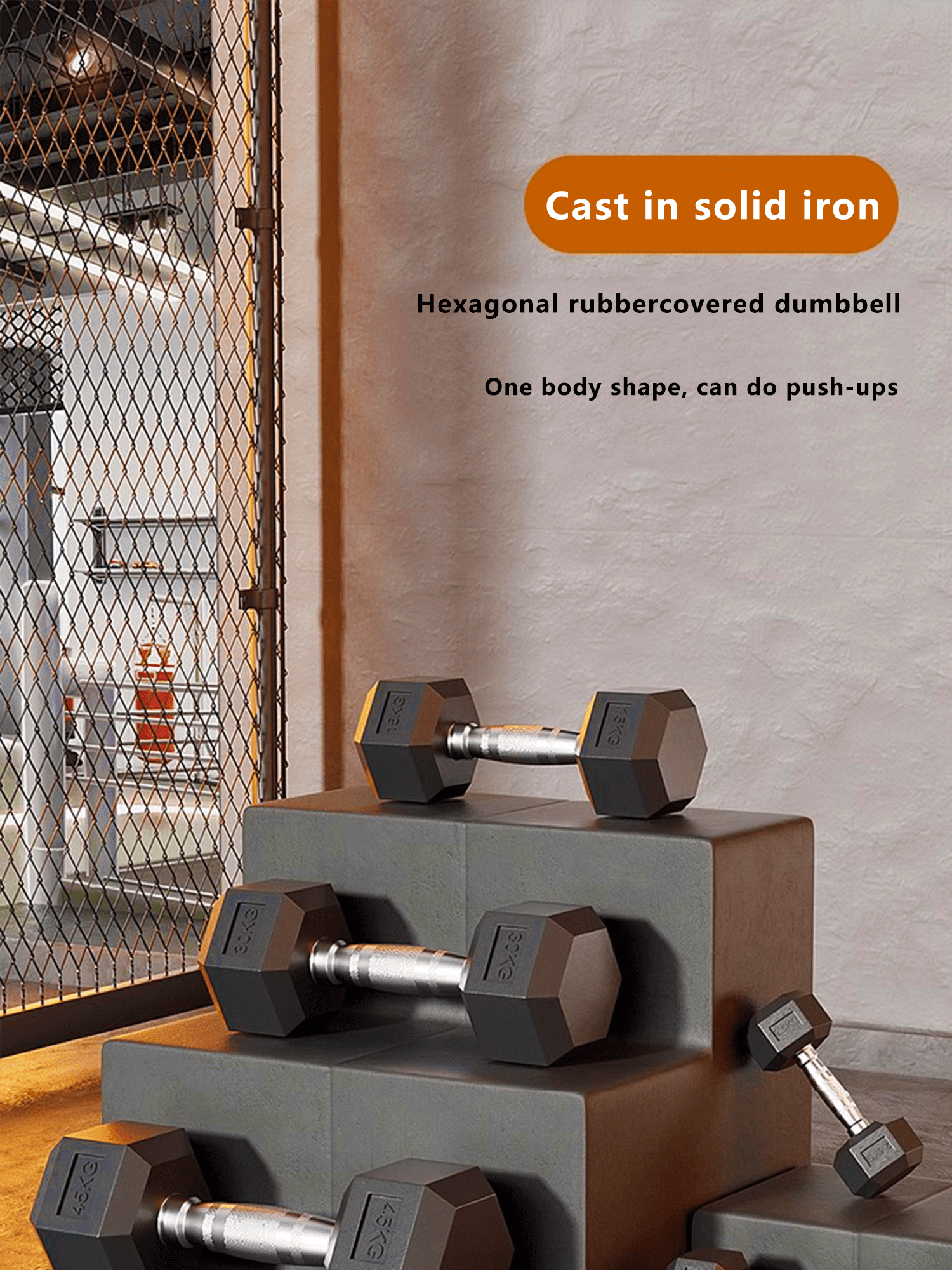 Hexagon Dumbbell 5/10/15/20kg Gym Fitness Dumbbell Weight Lifting ...