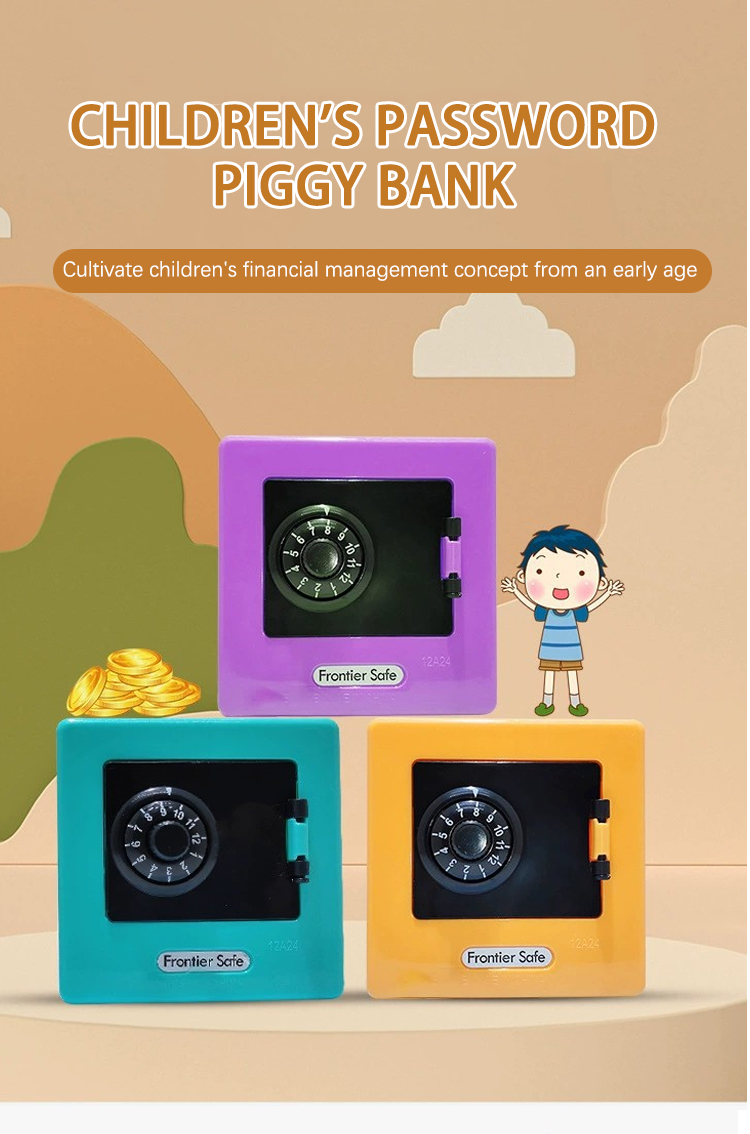 Kids Coin Saving Deposit Password Piggy Bank Retro Toys Banknote Code ...
