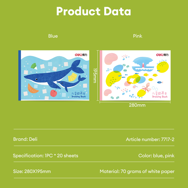 Deli A4 Coloring Book 20Sheets Drawing Book Art Blank Painting Books ...