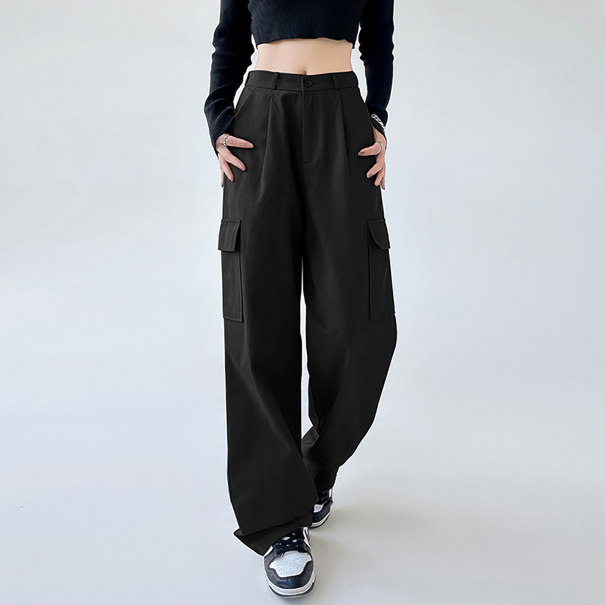 Cargo pants for women high waist pants 6 Pockets Multi Pockets ...