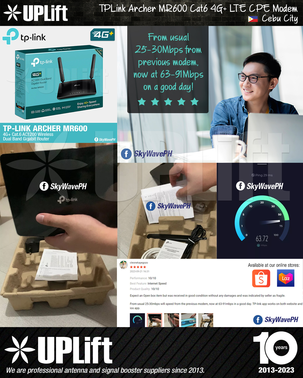 Archer MR600 4G+ Cat6-Class AC1200 Wireless Dual Band Gigabit Modem ...