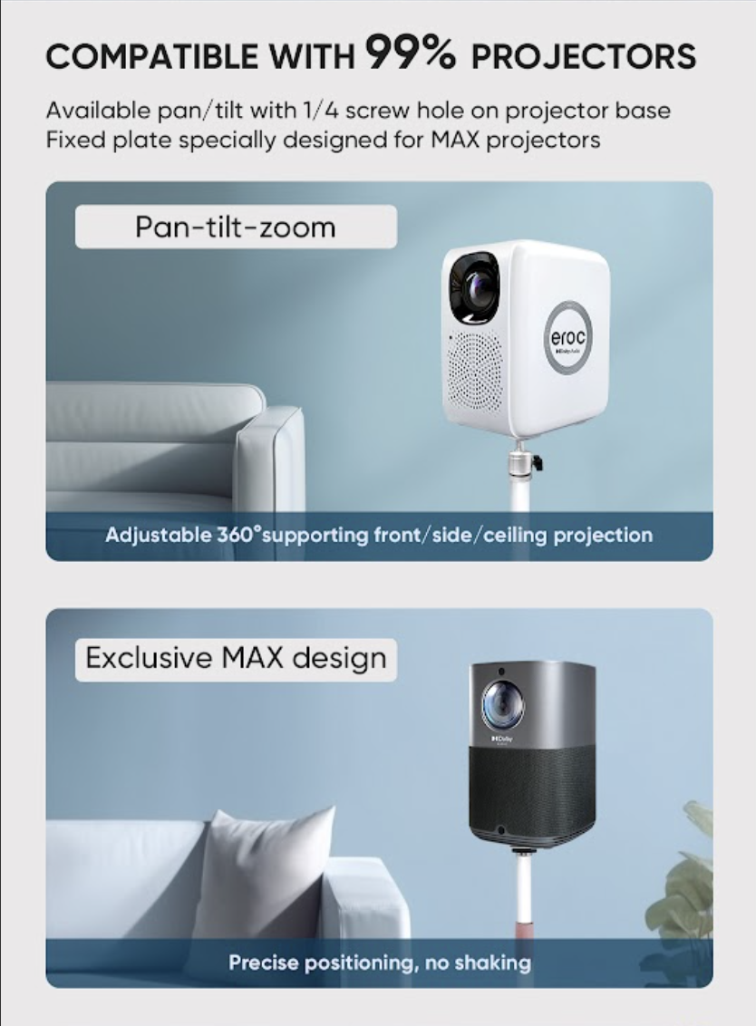 Eroc Projector STAND size up to160cm 360deg. Rotation & Adjustment ...
