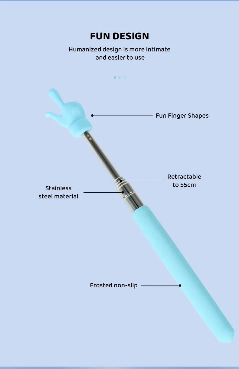 Children's Retractable Finger Reading Stick Stainless Steel Teaching ...
