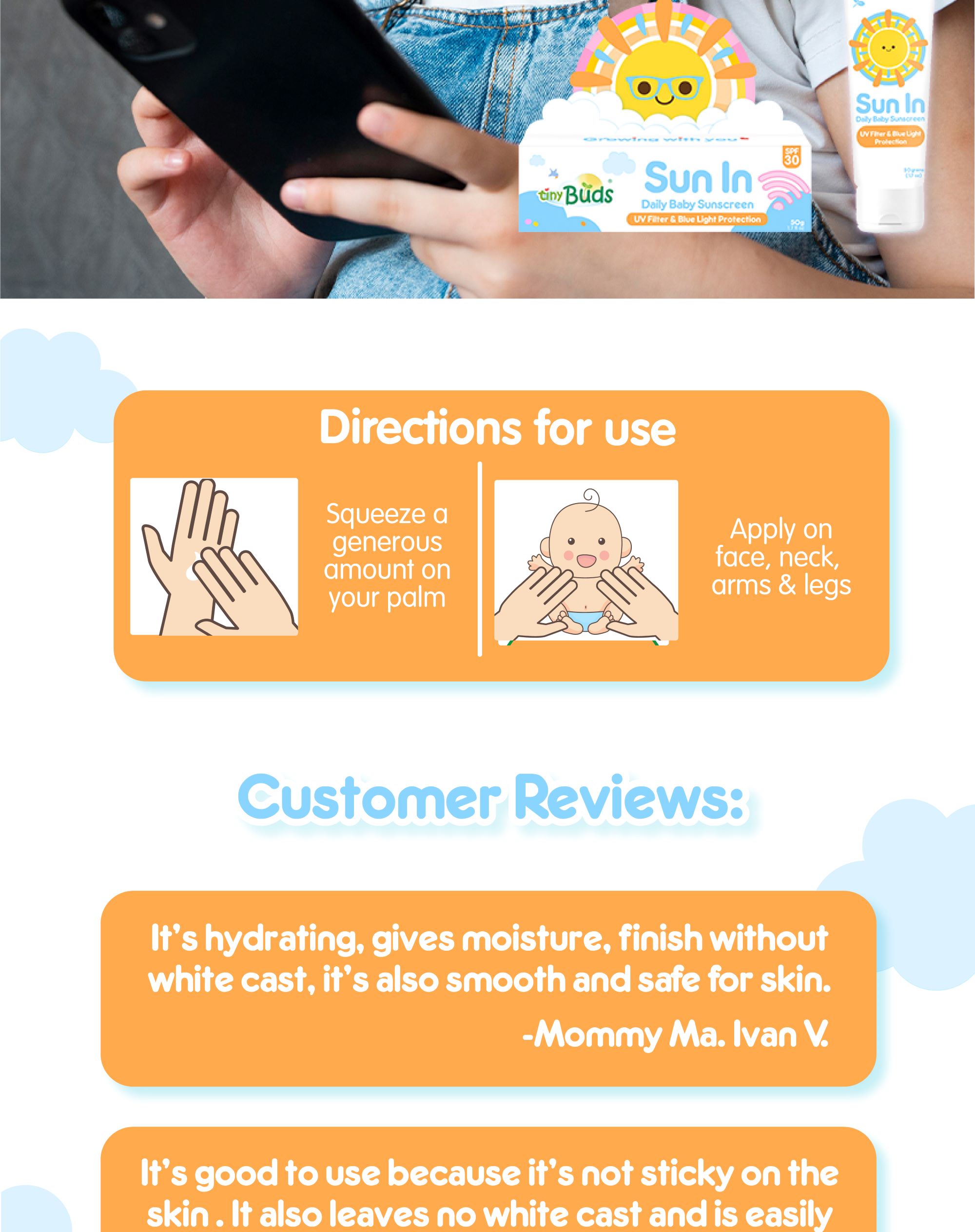 Tiny Buds Sun In Daily Baby Sunscreen 50g - UV Blue Light Protection ...