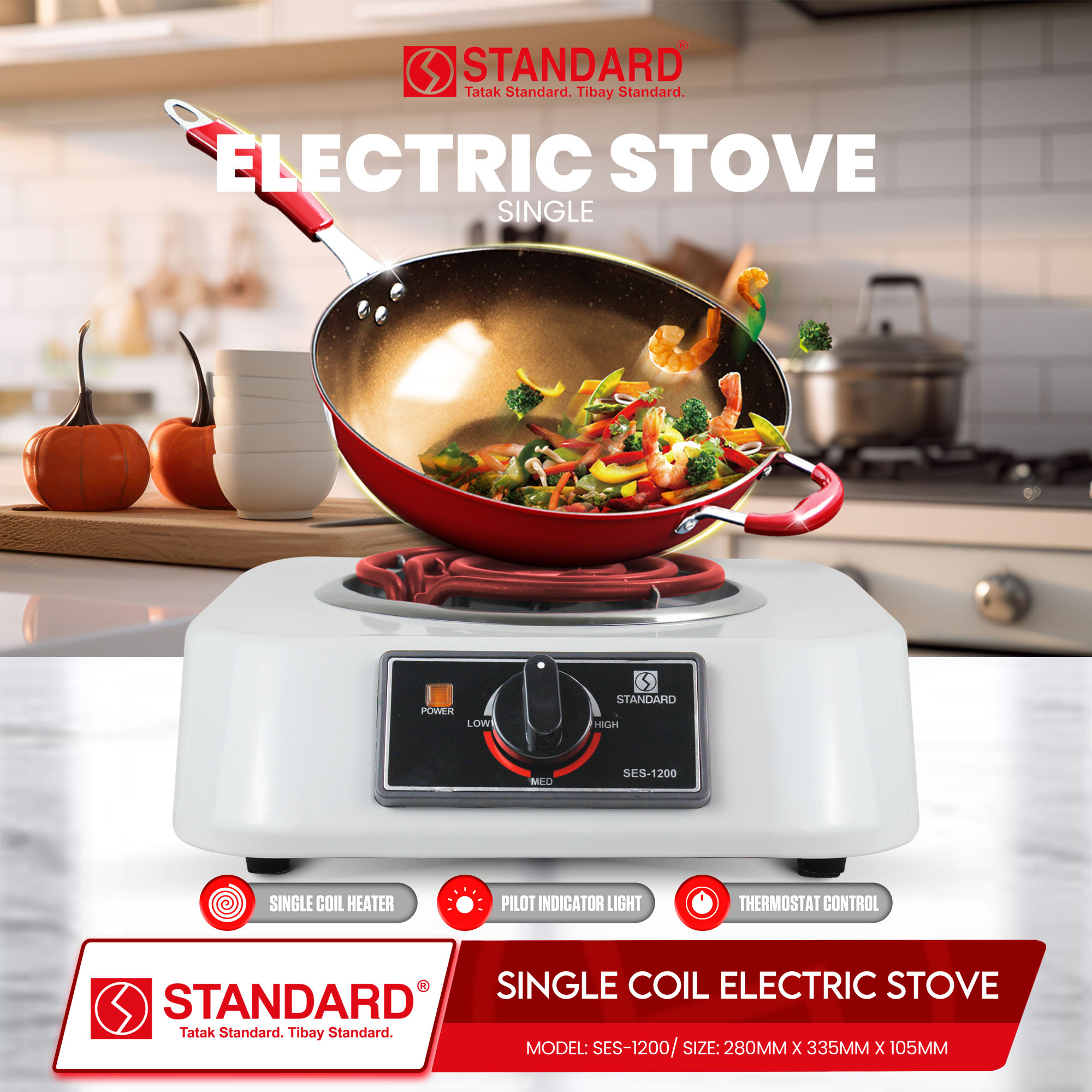 STANDARD Single Electric Stove 1200w - Yellow Elephant | Shopee Philippines