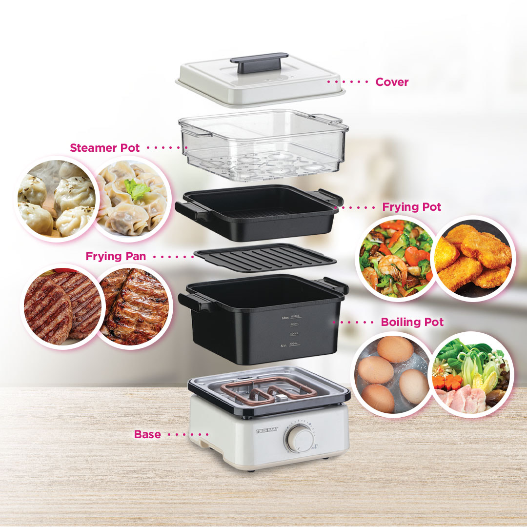 Tough Mama NTM-PMC7IN1 Stackable Multicooker Heavy Duty Minimalist ...