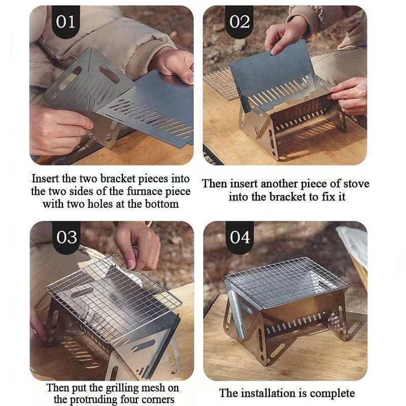 CQW.NO1 Mini Portable Stainless Steel Barbecue Grill Pits Portable ...