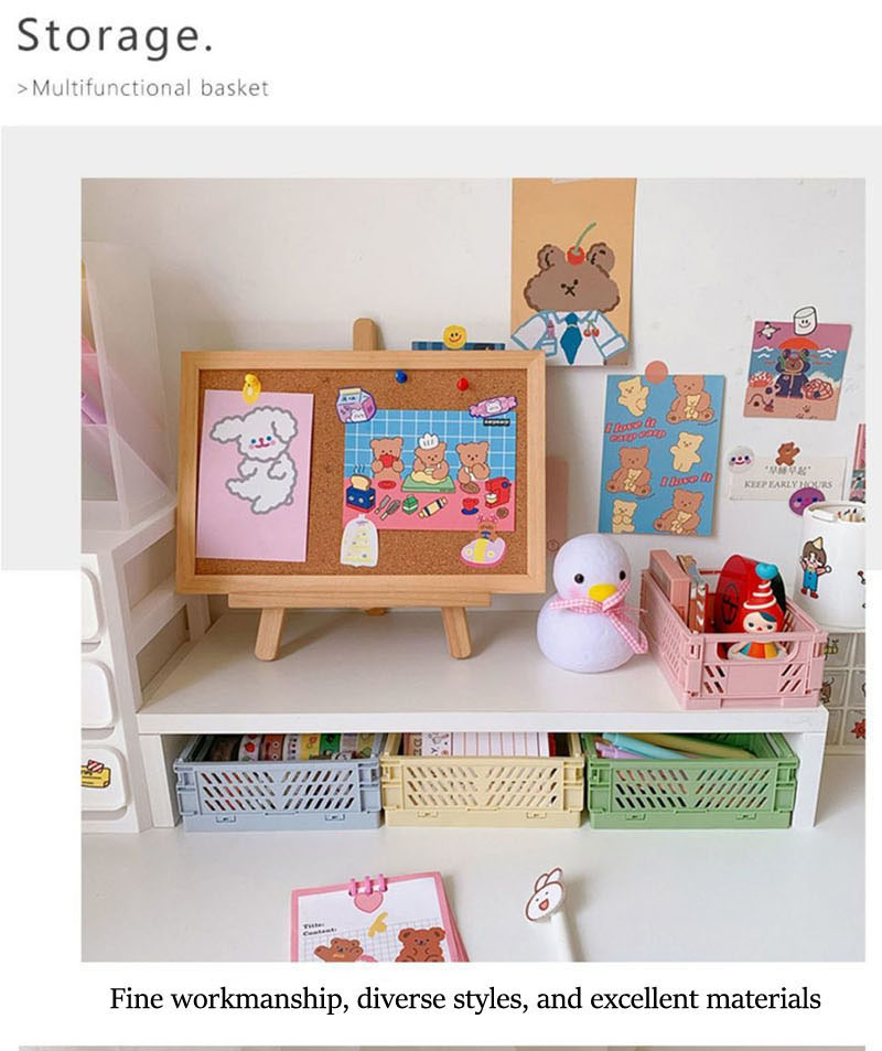 Creative Storage Box Korea Foldable Crate Tray Organize Desktop Rack ...