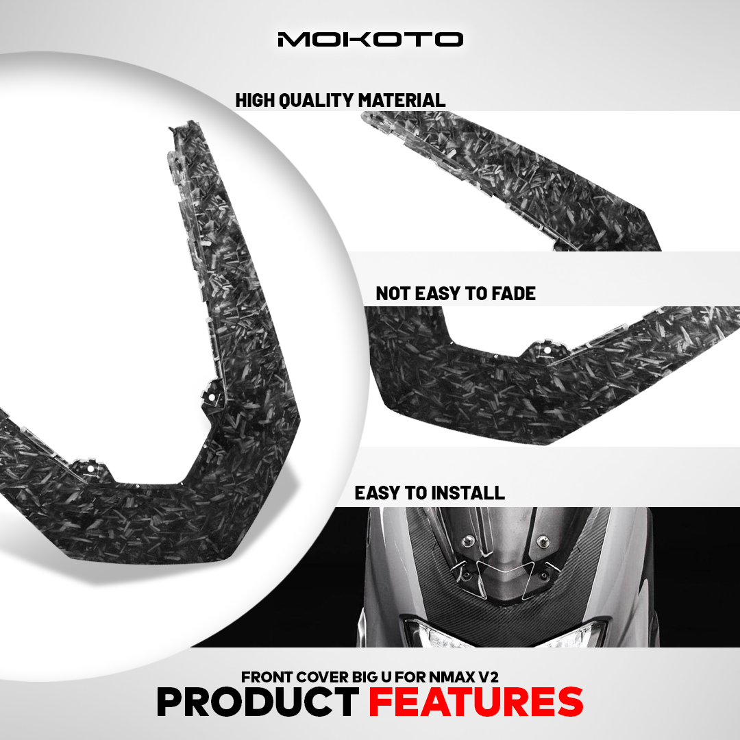 MOKOTO YAMAHA NMAX V2 FRONT COVER BIG U CARBON MKT-10650 / FORGED MKT ...