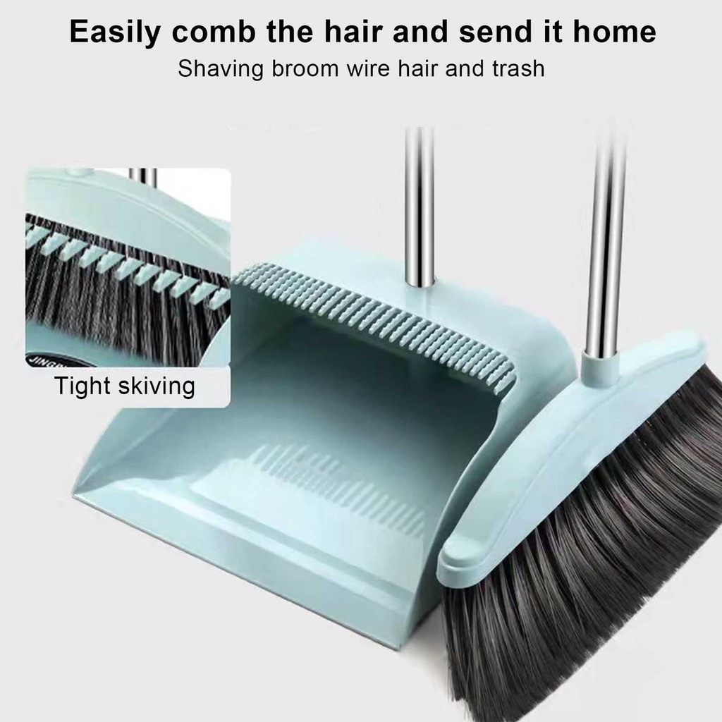Romax NEW Long Handle Broom and Dust Pan Set Household broom Cleaning ...