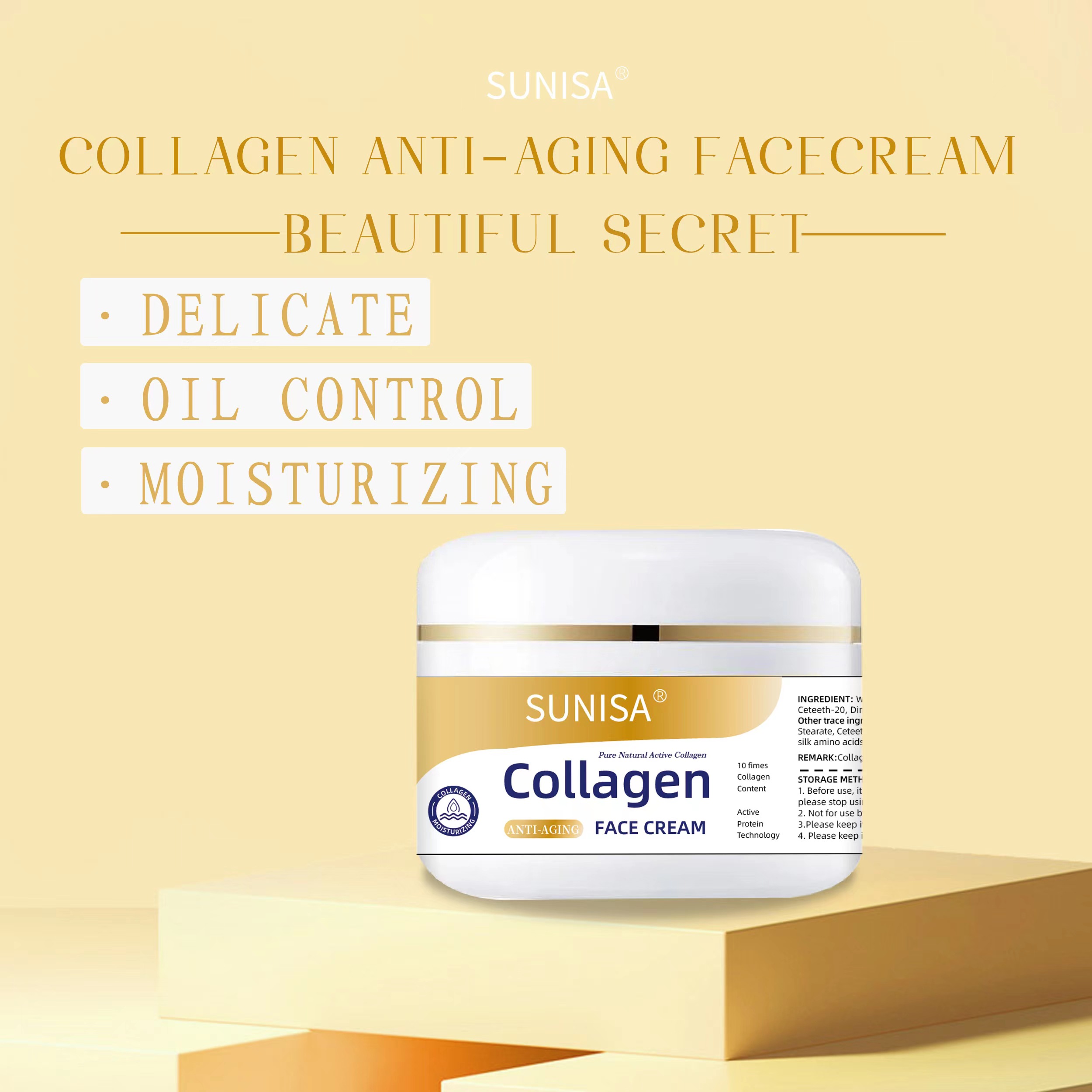 SUNISA Collagen ANTI-AGING FACE CREAM Whitening Moisturizing Lighten ...