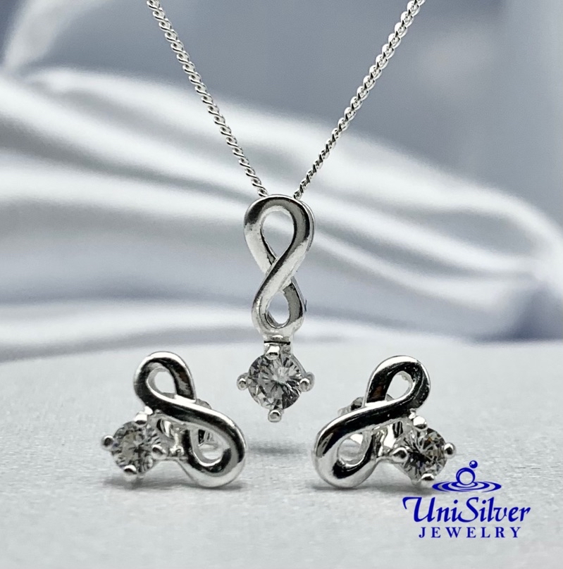Unisilver 925 Sterling Infinity Set of Jewelry (SET87-1001) | Shopee ...