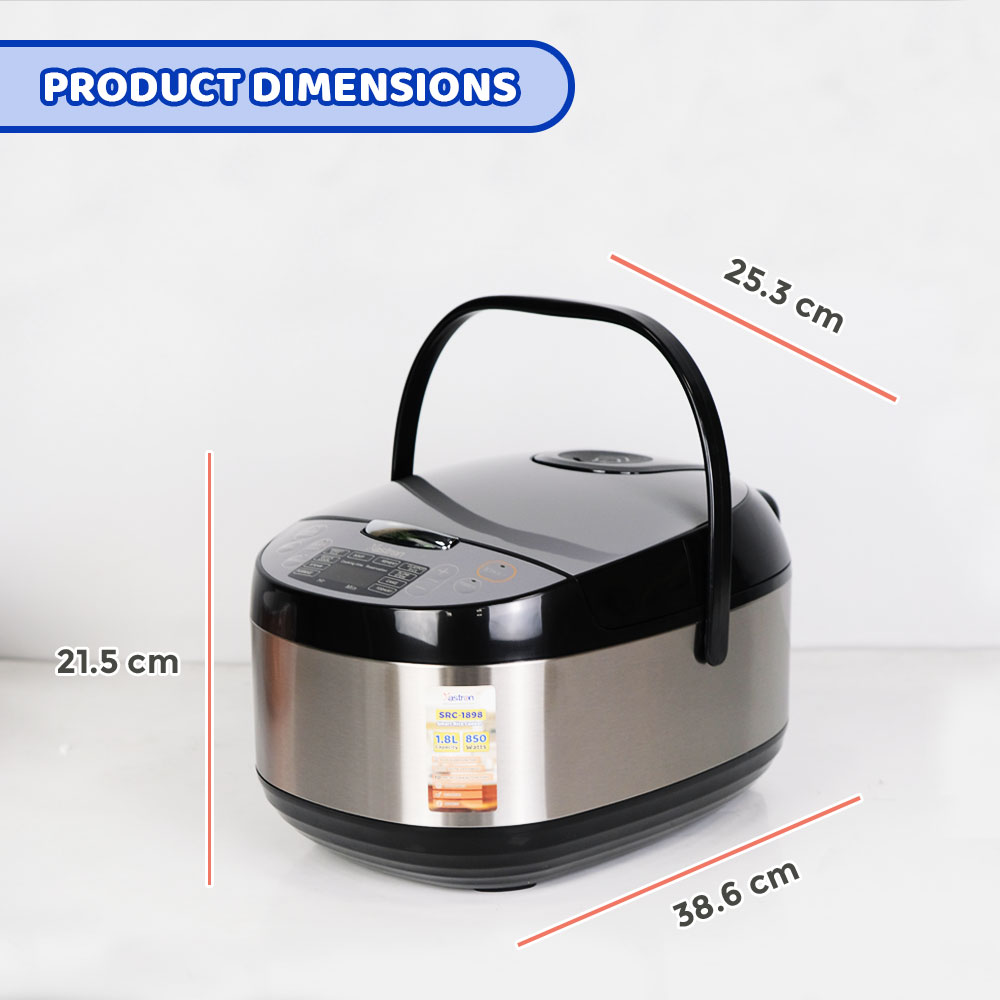 Astron SRC1898 Smart Rice Cooker - 1.8 Liter | Automatic Functions | 6 ...