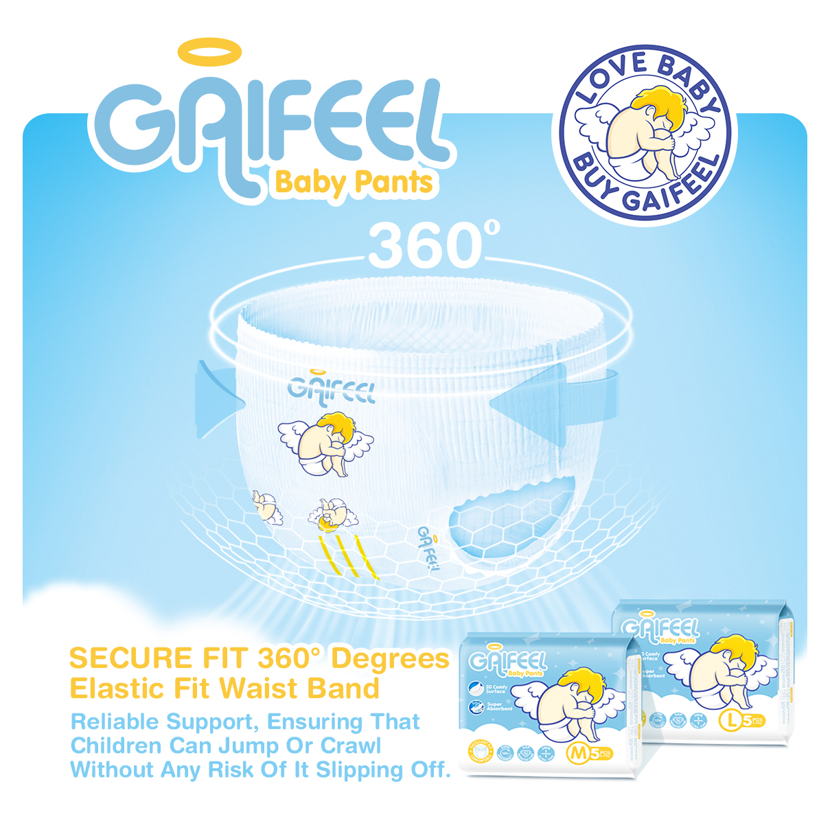 GAIFEEL Mini Baby Diaper Pants Pull up Pants Ultra thin Diaper for Baby ...