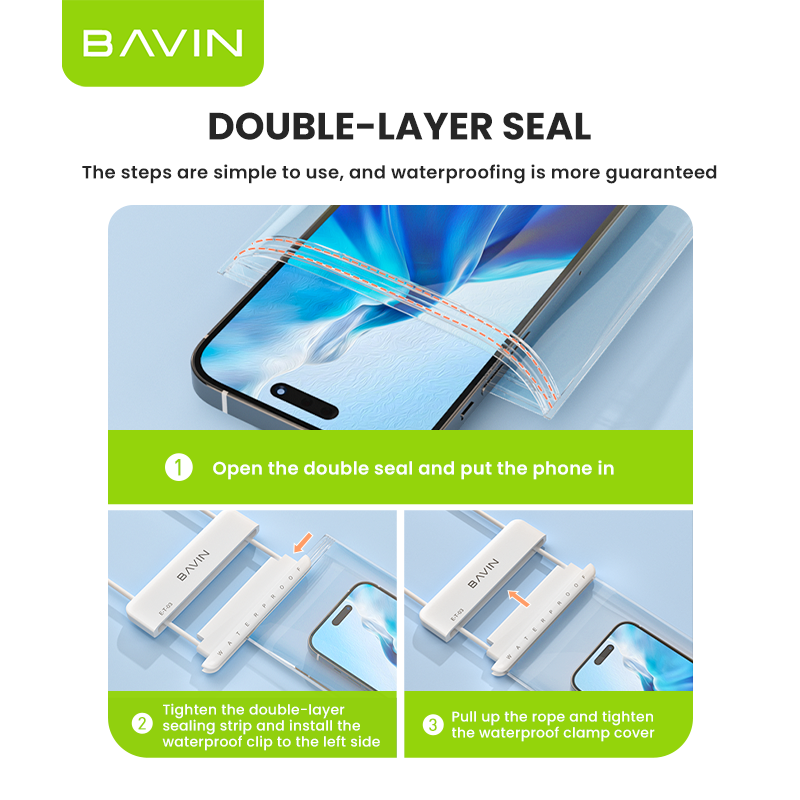 BAVIN ET03 Waterproof Phone Bag Touch-Screen Underwater Phone Pouch for ...