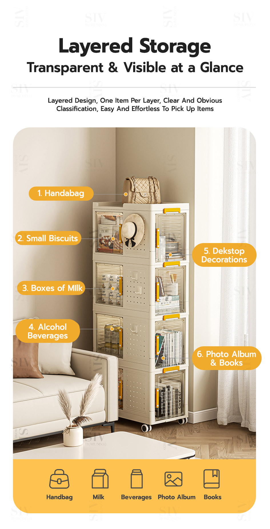 SIV Foldable Storage Cabinet Plastic Clothes Storage Box Wardrobe With Pegboard Organizer ...