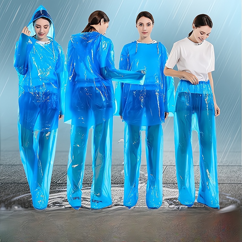 Raincoat Set With Split Body, Disposable Thickened Raincoat, Rainpants ...