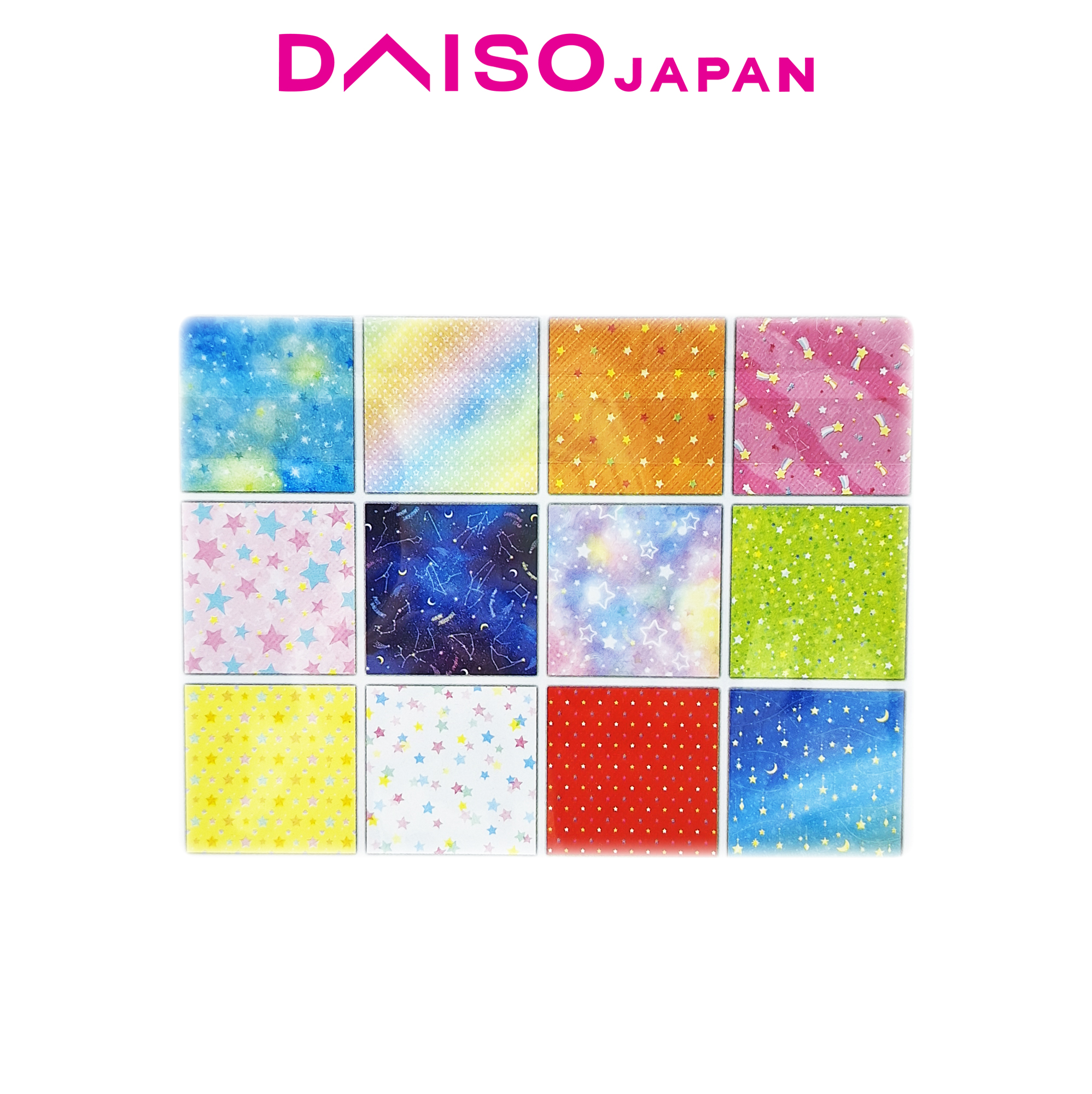 Daiso Star Pattern Origami Paper (12 patterns, 36 sheets) | Shopee ...