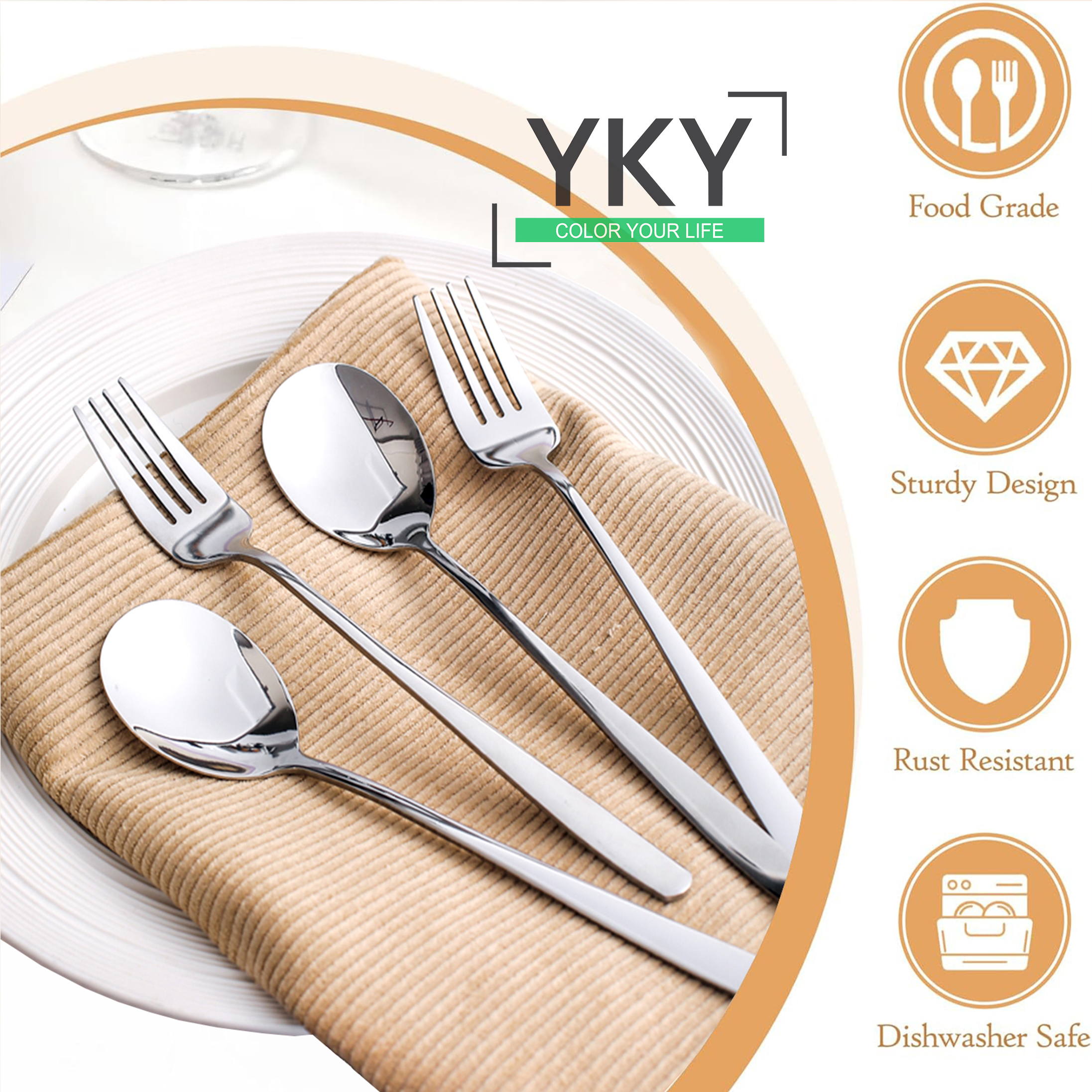 10/20pcs Cutlery Set Korean Spoon and Fork Set Stainless Steel ...