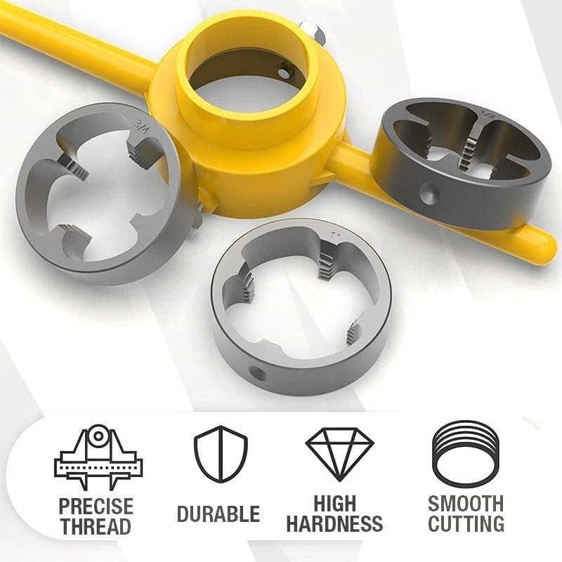 6PCS Plastic Pipe Thread Die Kit PVC Pipe Threader Plumbing Tool Kit ...