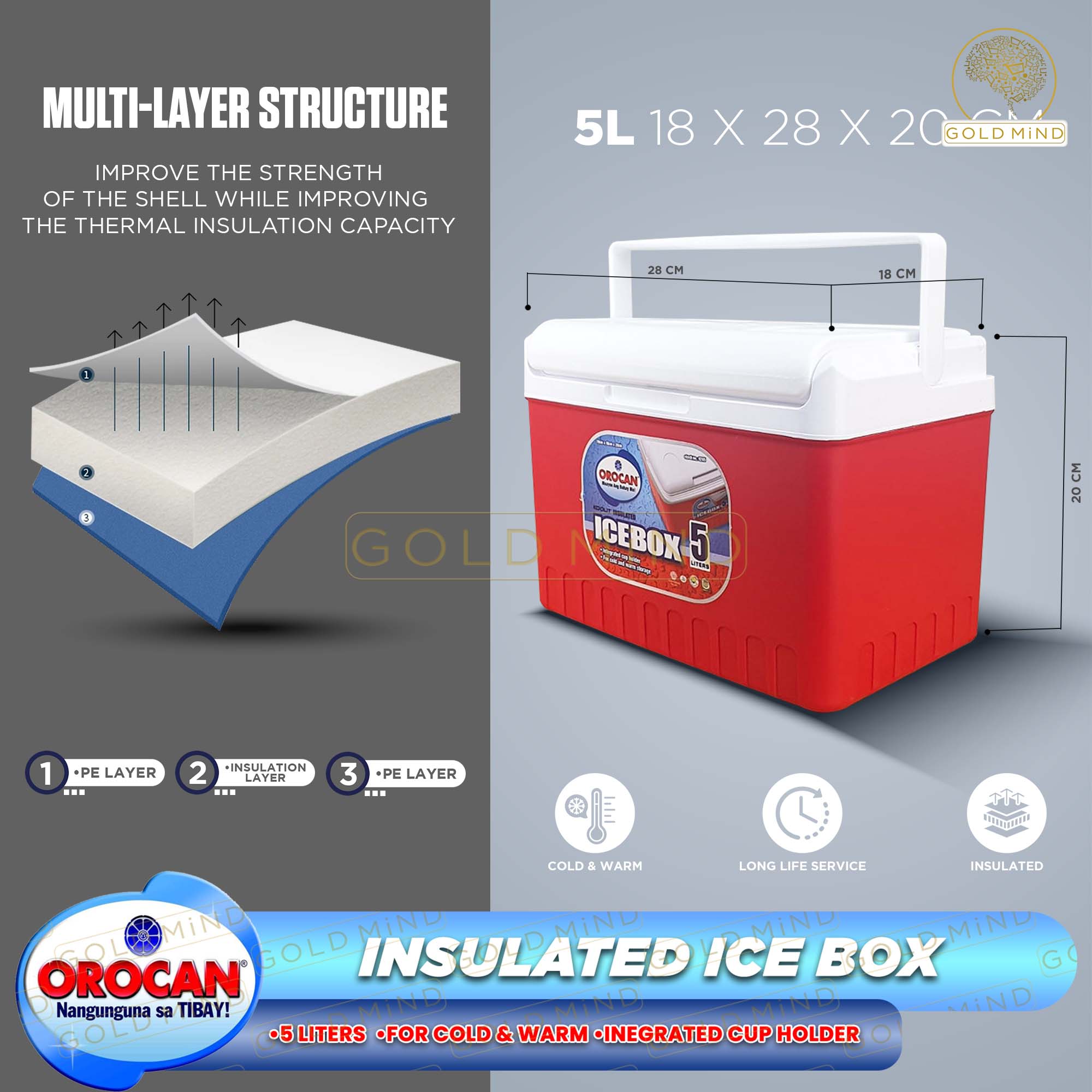 Orocan Icebox 8 & 5 Liters Insulated Ice Box | Shopee Philippines