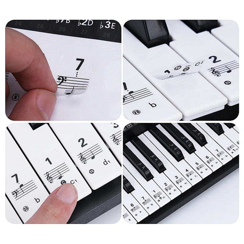 RIXTON 88/61/54 Key Piano Beginner Keyboard Sticker Musical Notation ...