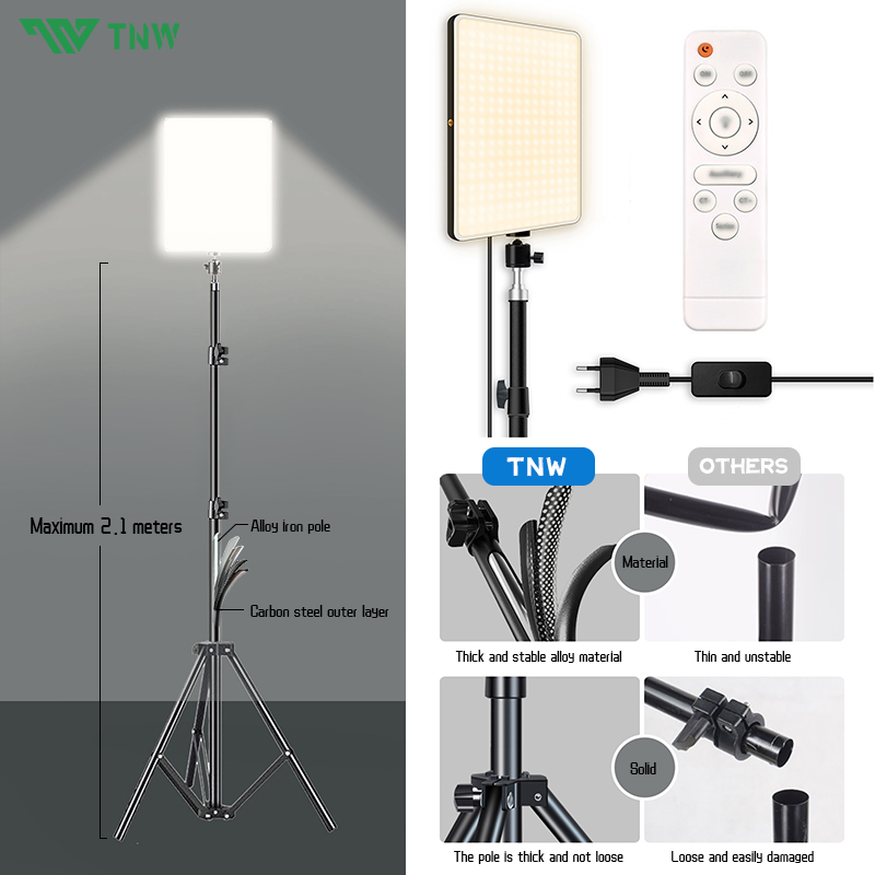 TNW 24Inch LED Video Panel Light Studio Light with Tripod Photography ...