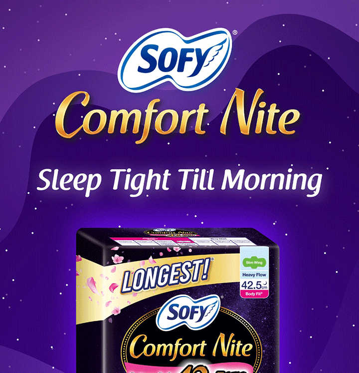 SOFY Comfort Nite Overnight Sanitary Napkin with Wings 42.5cm - 8 pcs ...