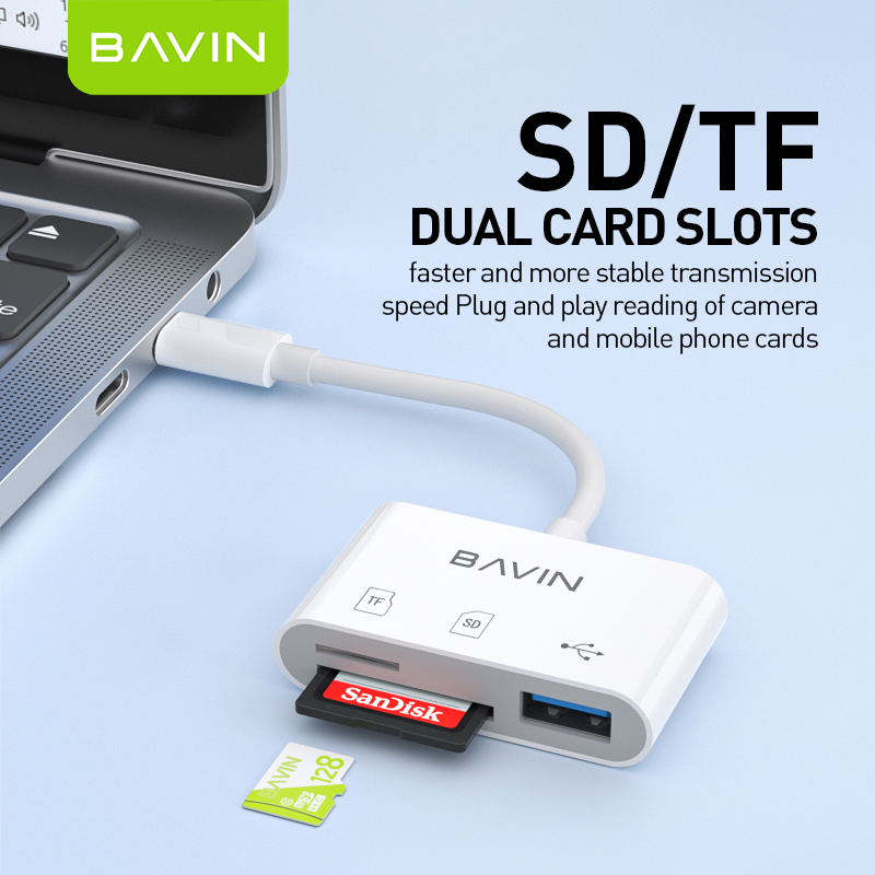 BAVIN O29 3in1 OTG CardReader Adapter Type-C To TF/SD+USB w/ 5Gbps ...