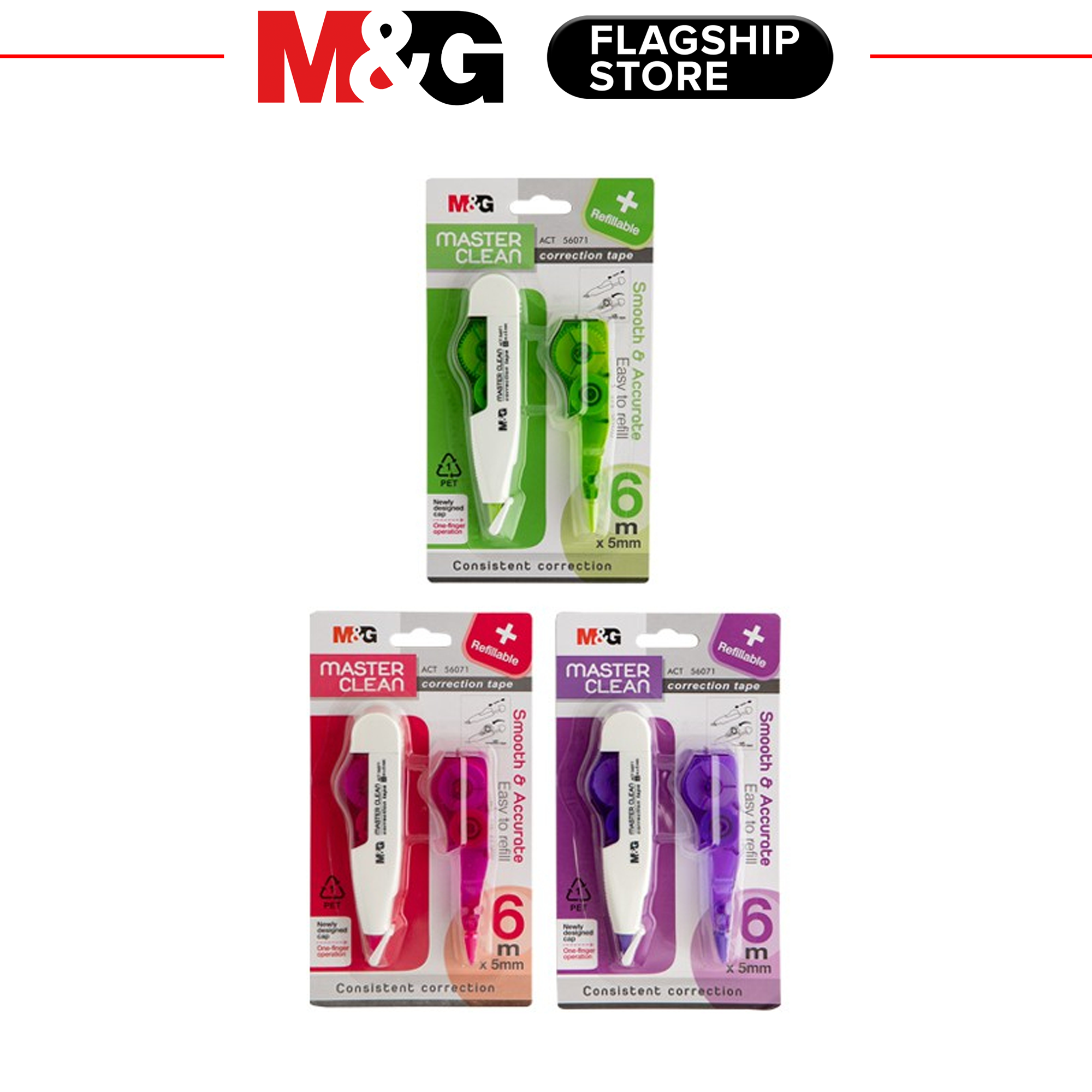 M&G Correction Tape Master Clean With Refill 6m X 5mm Act56071 (1pc ...